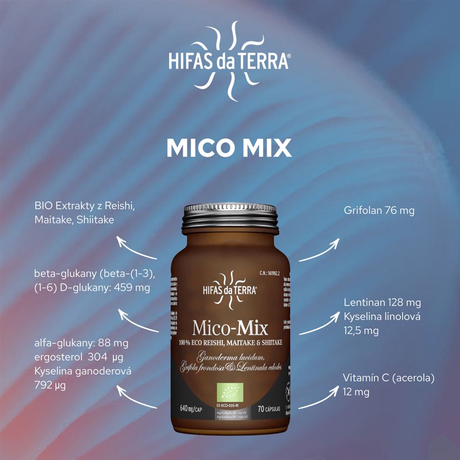 Mico-Mix 70 kapslí Bio (Reishi, Maitake, Shiitake) | ForActiv.cz